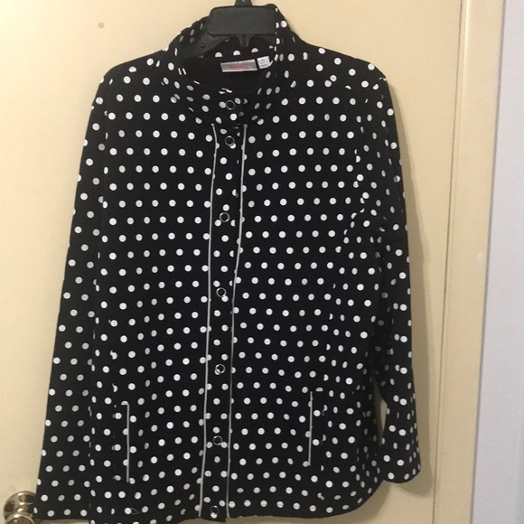 Quacker Factory | Jackets & Coats | Quaker Factory Black White Polka ...